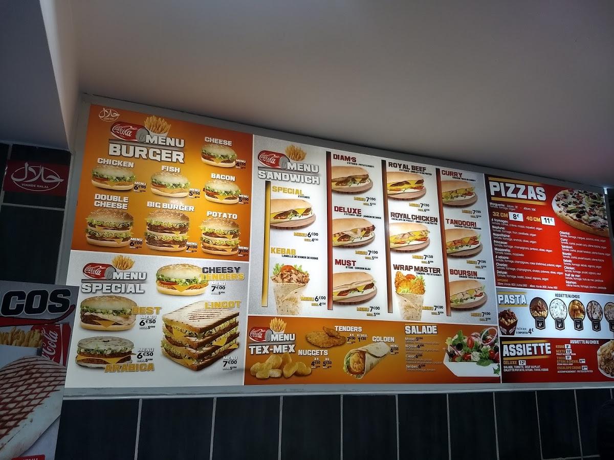 Menu au Deluxe Burgers restaurant, Antibes