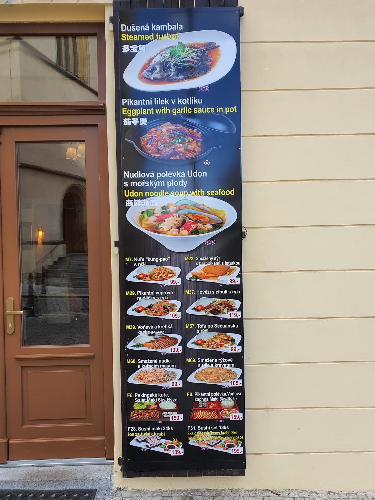 Menu at Hong La Jiao restaurant, Prague, Štěpánská 535/6