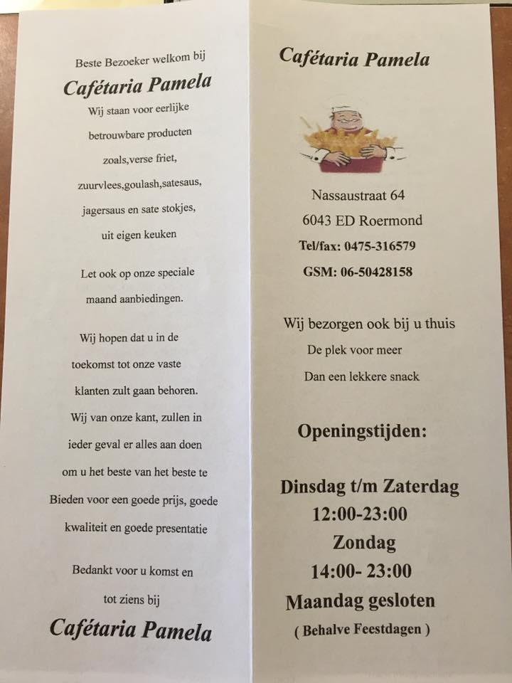 Menu at Afhaal Chinees Pamela, Roermond
