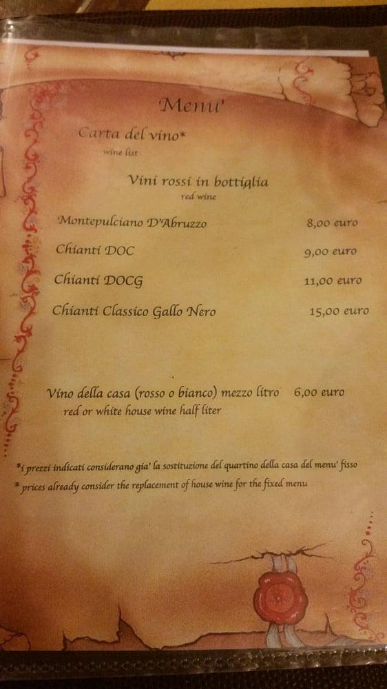 Menu da Trattoria da Giorgio ristorante, Firenze