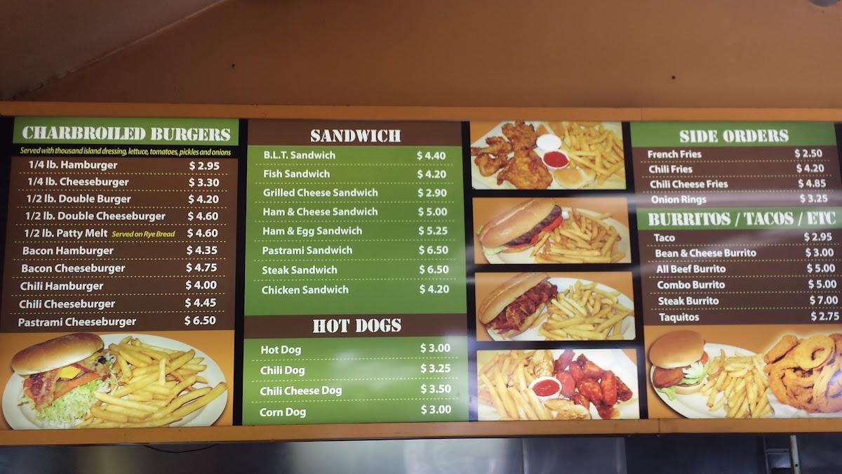 Menu at Lucky Star Burgers fast food, Baldwin Park, Ramona Blvd