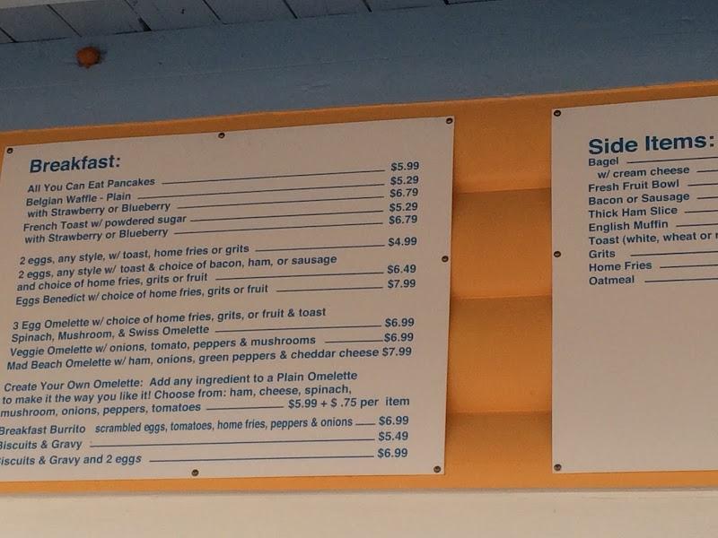 Menu at Madeira Beach Snack Shack pub & bar, Madeira Beach