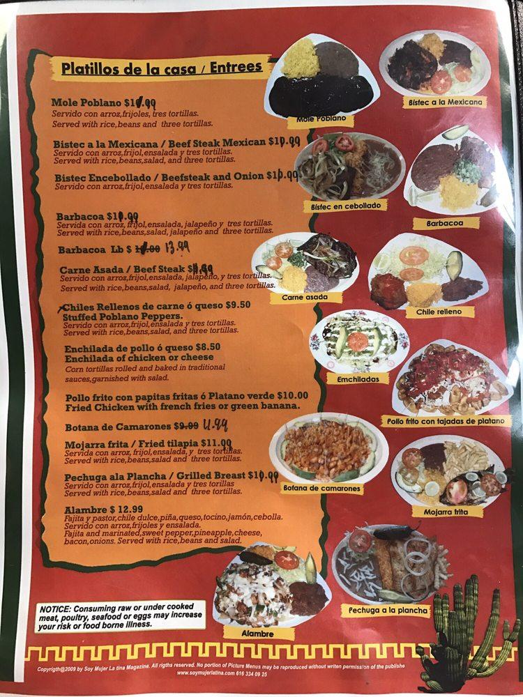 Menu at Taqueria Mi Rancho restaurant, Kenner