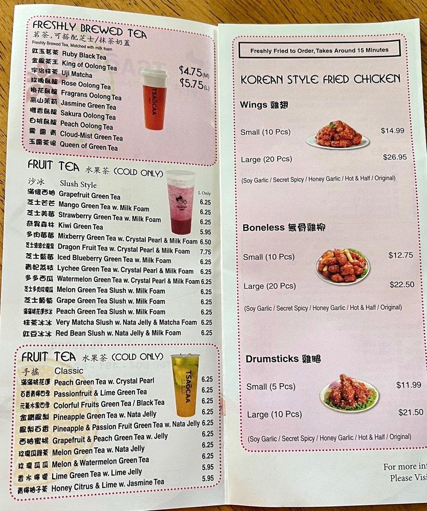Menu at Tsaôcaa - St Augustine pub & bar, St. Augustine