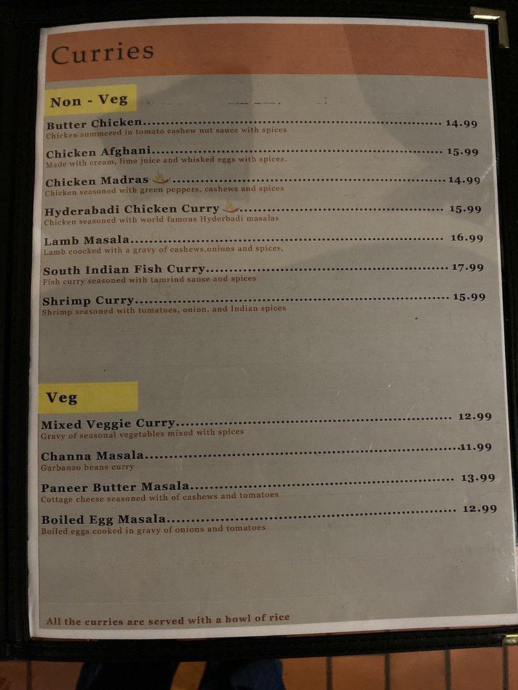 Menu at Deccan Spice Thunder Bay restaurant, Thunder Bay