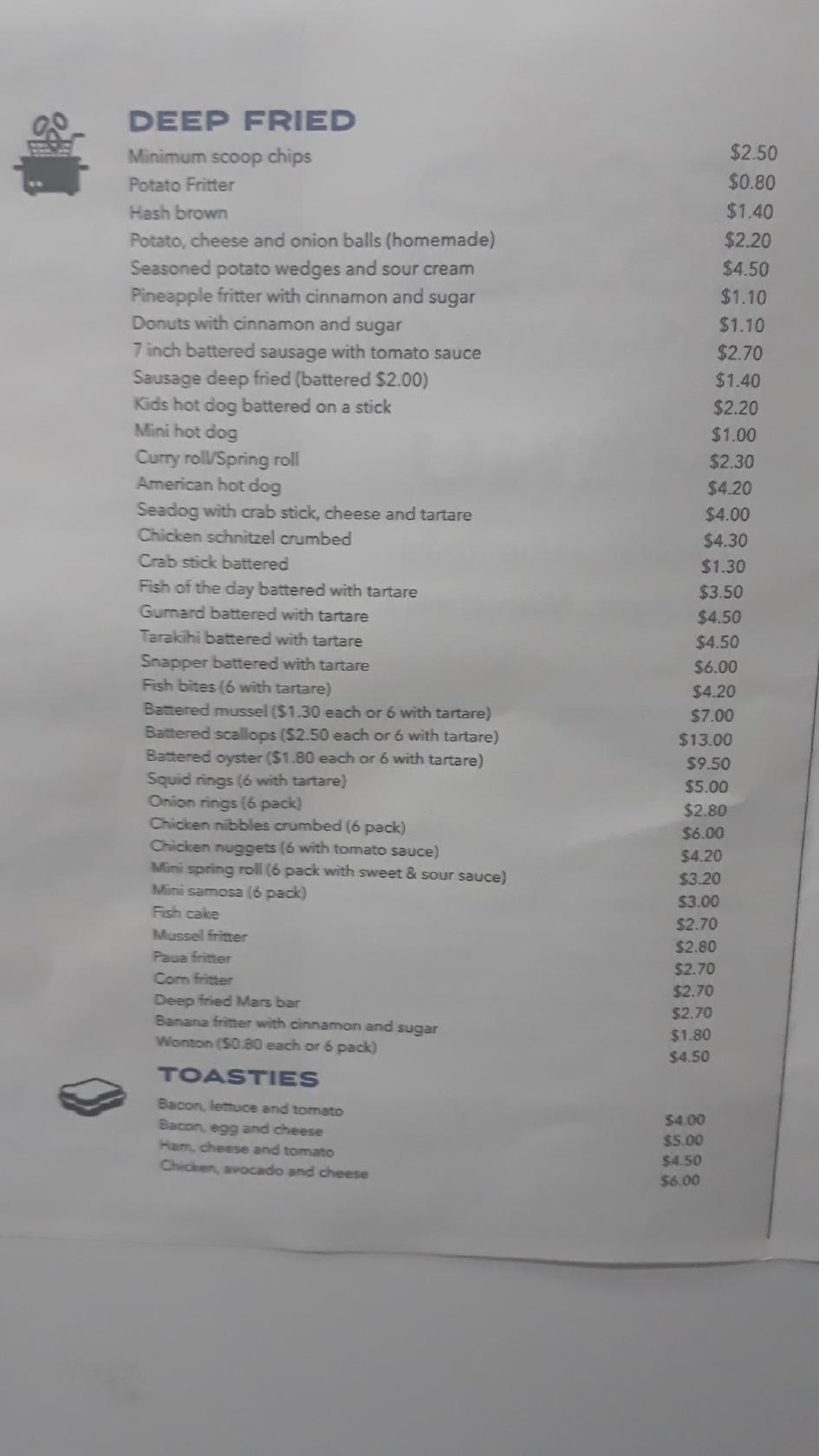 Menu at Gold Coast Takeaways fast food, Auckland