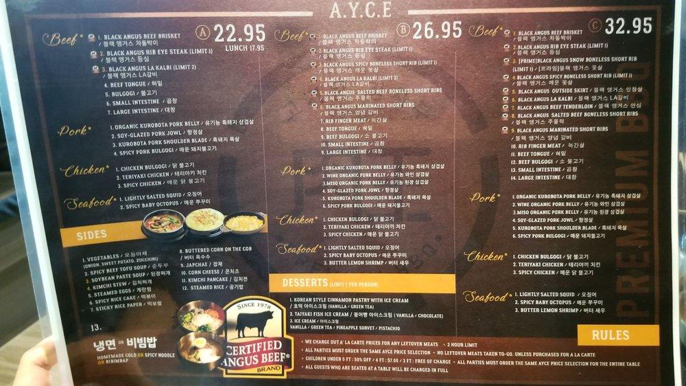 Menu at Master Kim’s Korean BBQ, Las Vegas, S Durango Dr #100
