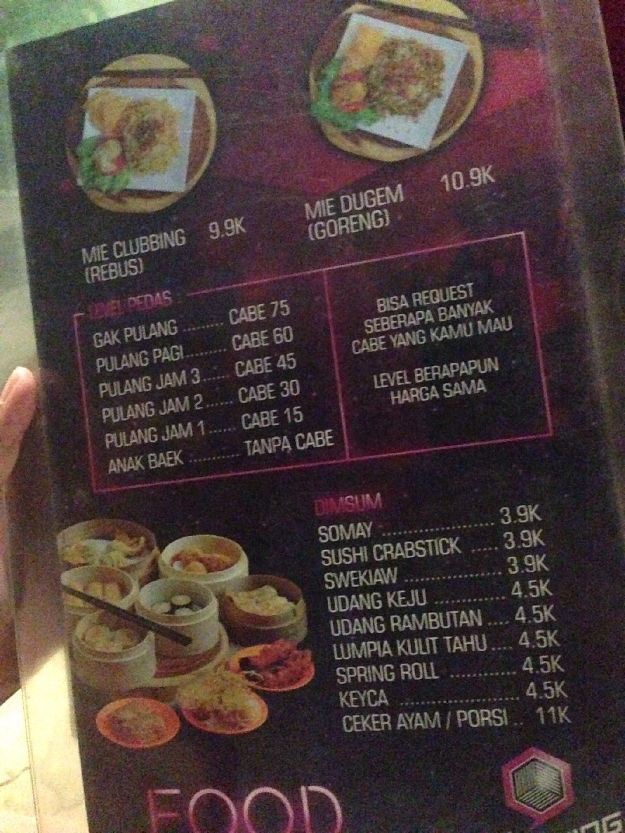 Menu at Mie Clubbing, Semarang, Jl. Ngesrep Timur V / 43A