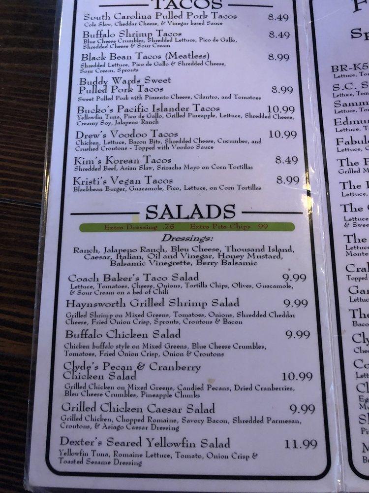 Menu at J O’Gradys pub & bar, Sumter