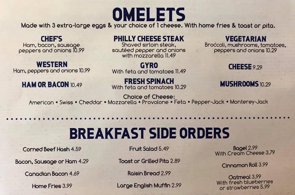 Menu at Olympia Restaurant, North Tonawanda