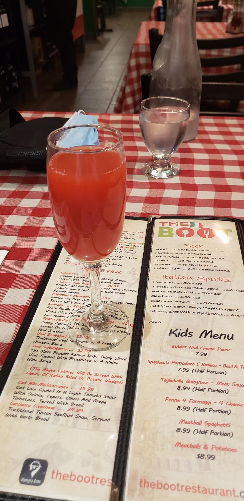 Menu at The Boot, Best authentic Italian restaurant., Cochrane
