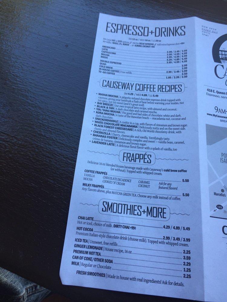 Menu at Causeway Bar & Grill, Port Isabel