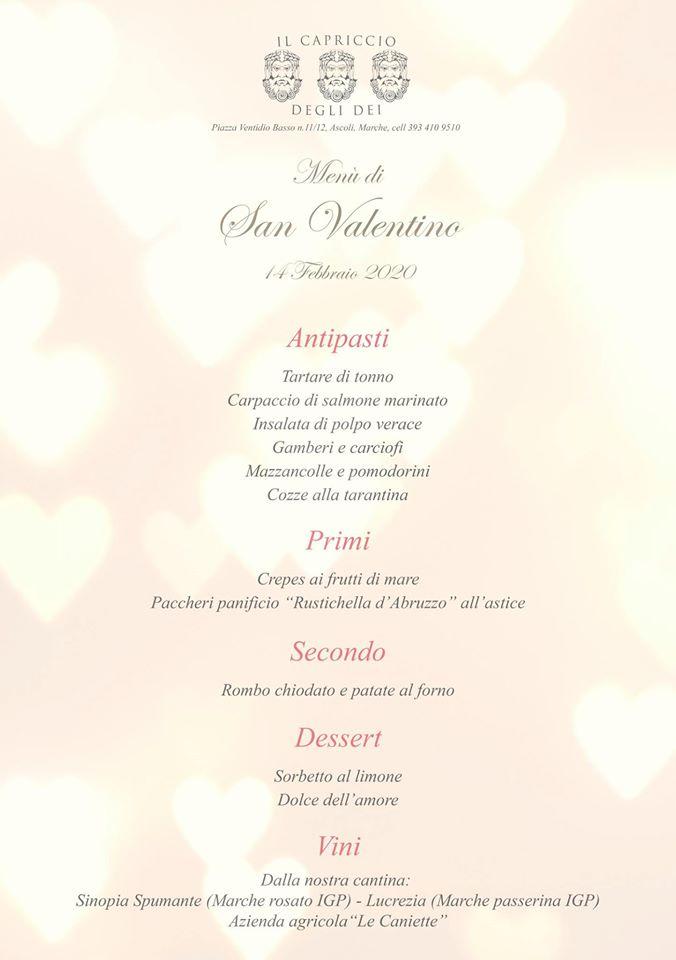 Menu da IL CAPRICCIO DEGLI DEI ristorante, Ascoli Piceno