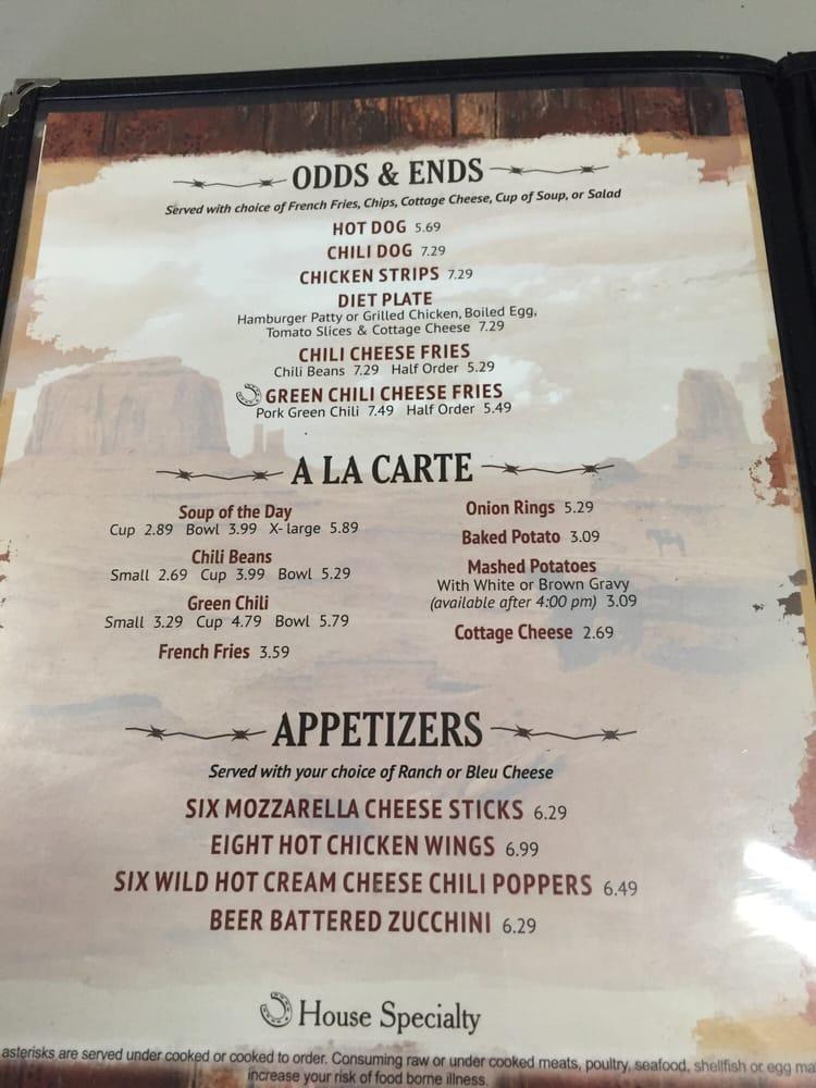 Menu at Ranch House Cafe, Ash Fork