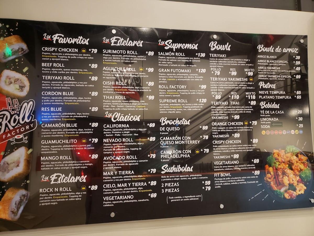Carta del restaurante Roll Factory Centenario, Mexicali
