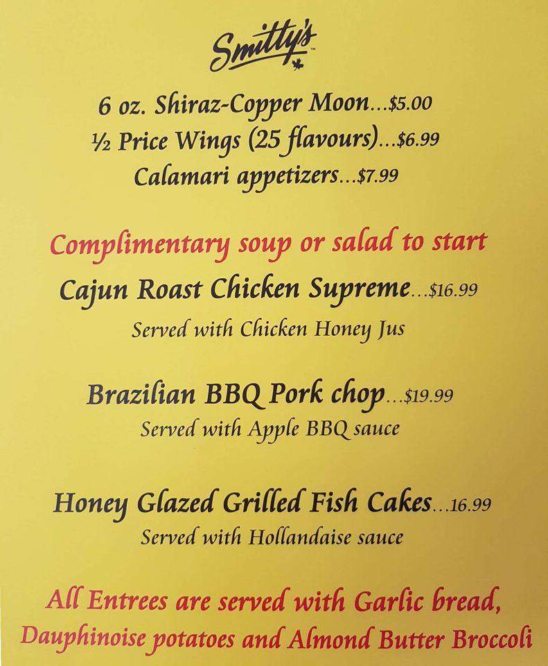 Menu at Smitty's restaurant, Saint Paul