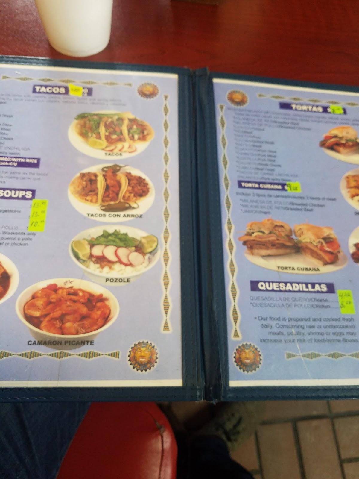 Menu at Taco Rico restaurant, Hyattsville