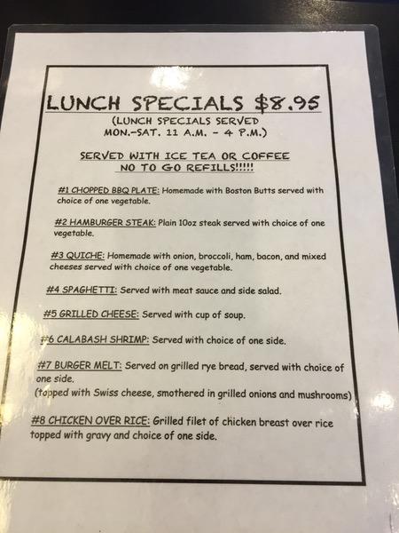 Menu at Charlotte Cafe, Charlotte, Providence Rd