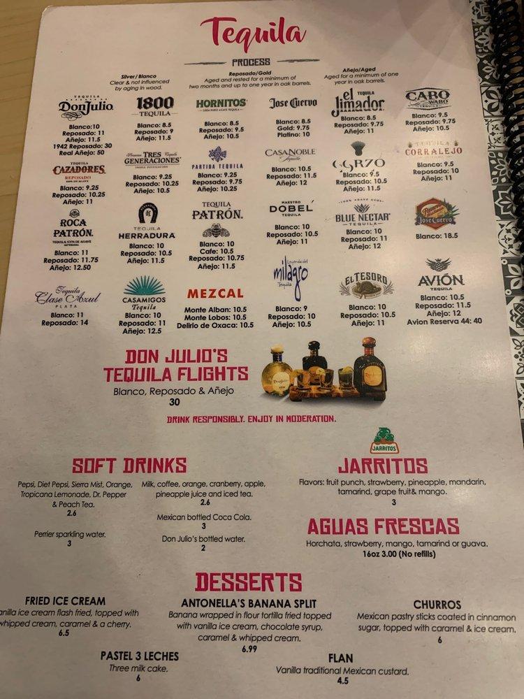 Menu at Don Julio Mexican Waterford lakes pub & bar, Orlando, Waterford ...