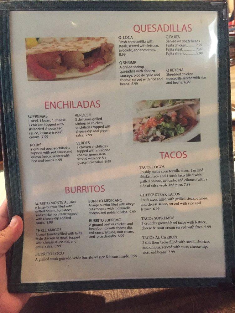 Menu at Habaneros restaurant, Coldwater