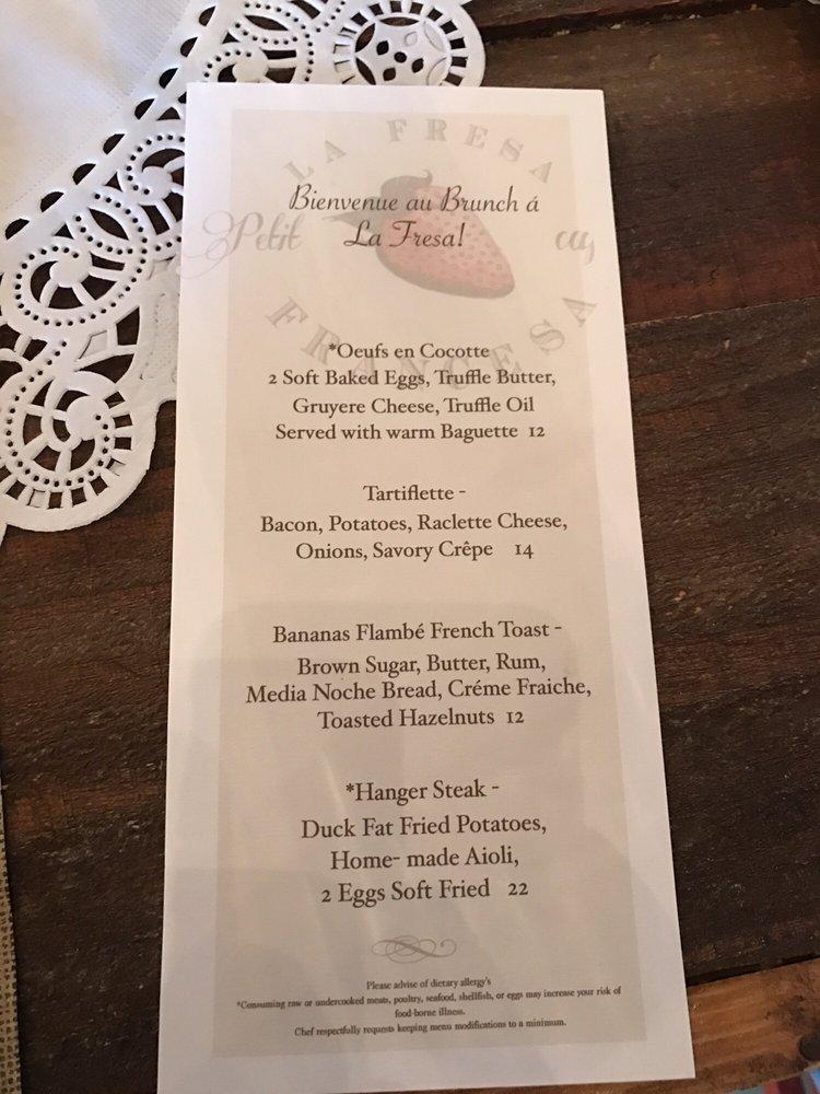 Menu at La Fresa Francesa pub & bar, Hialeah