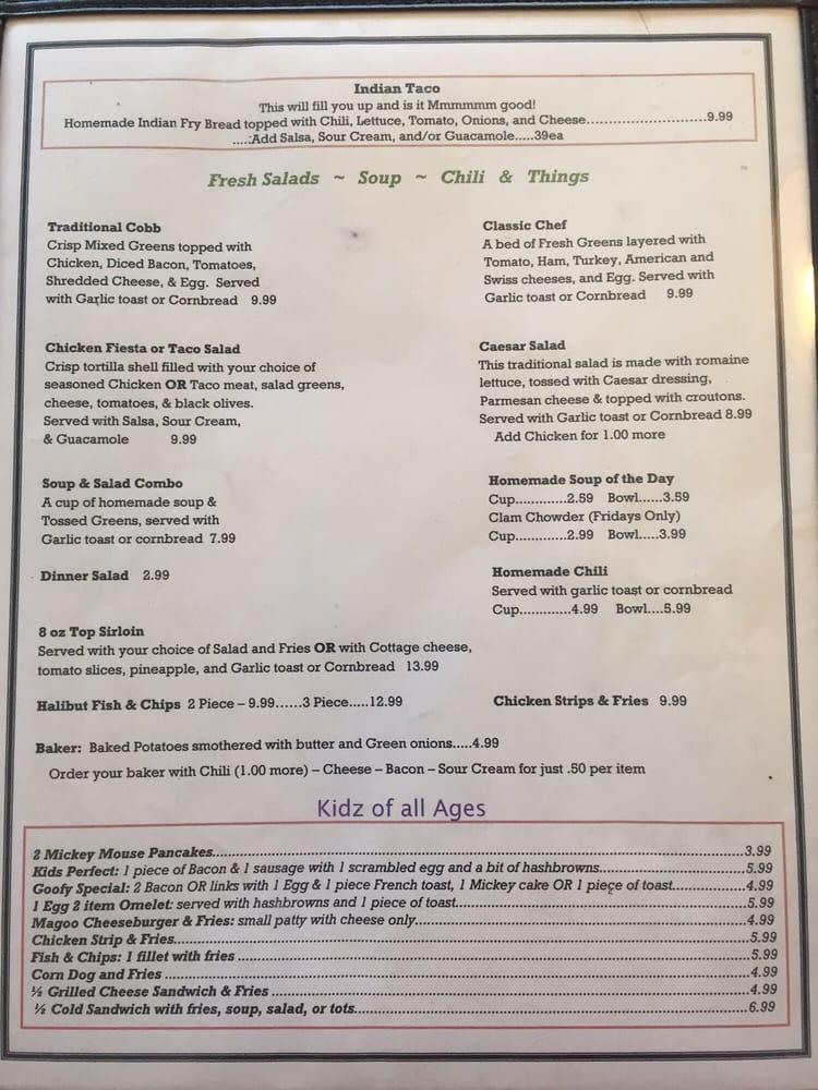 Menu at Magoo's Restaurant, Omak