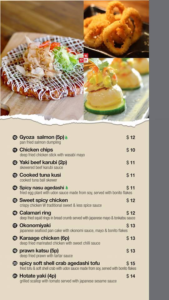 Menu at Umami Japanese Restaurant, Newport