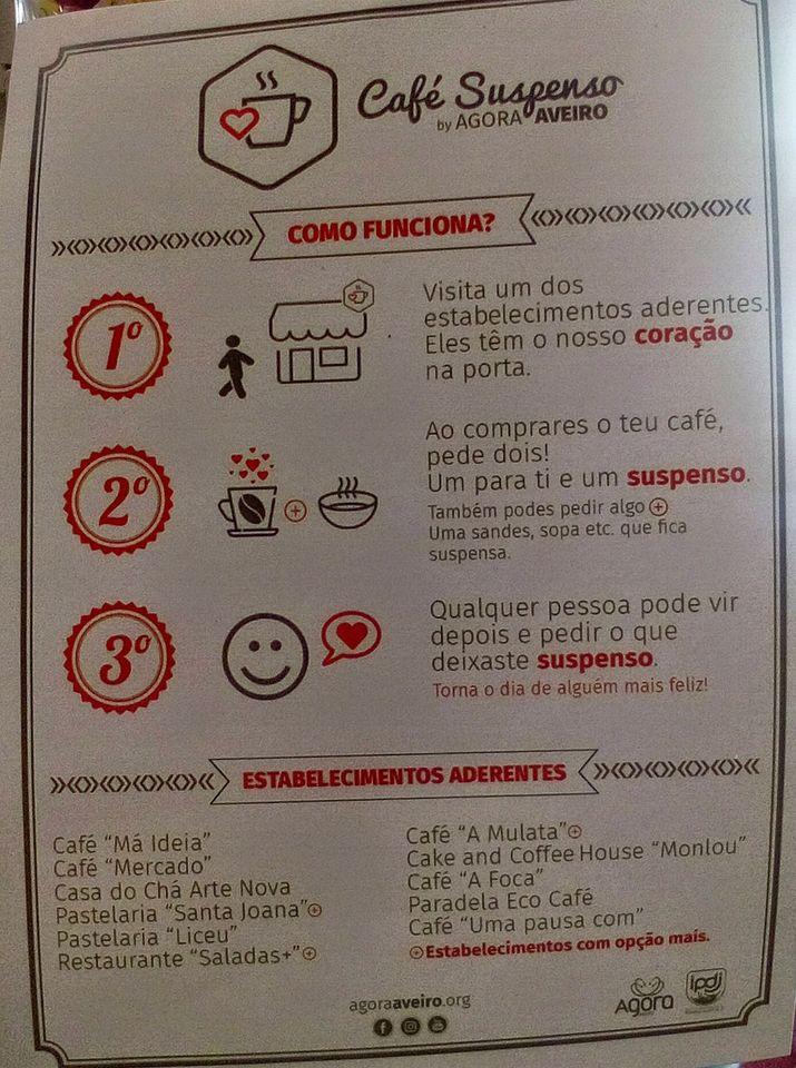 Menu at Café Foca, Agueda