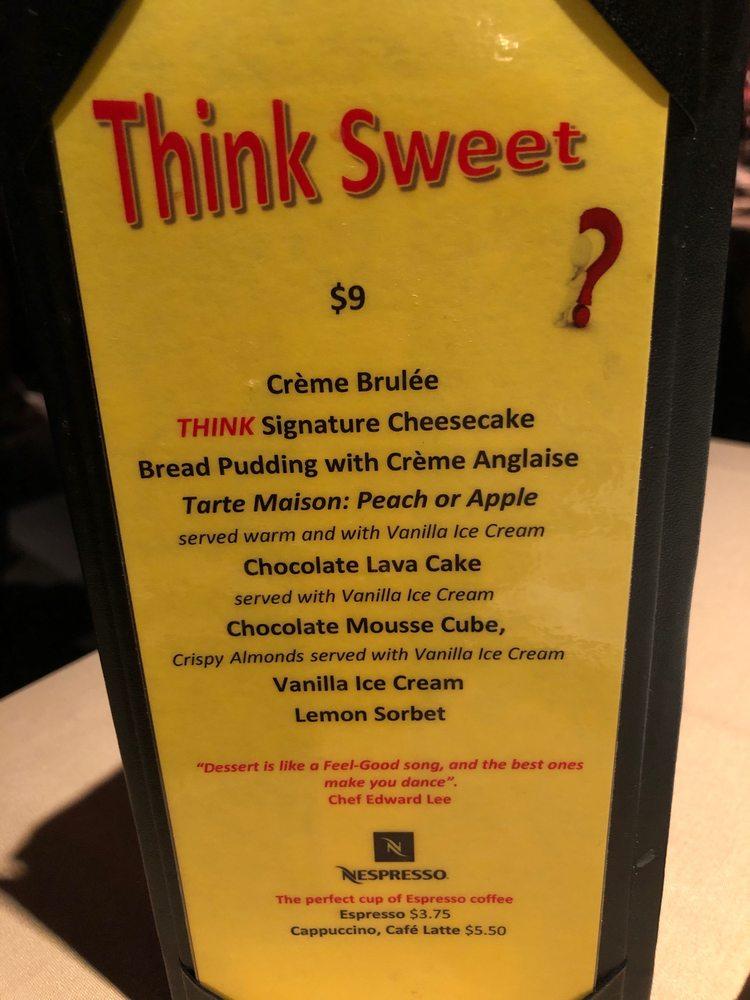 Menu at Think Prime Steak House steakhouse, Rancho Palos Verdes