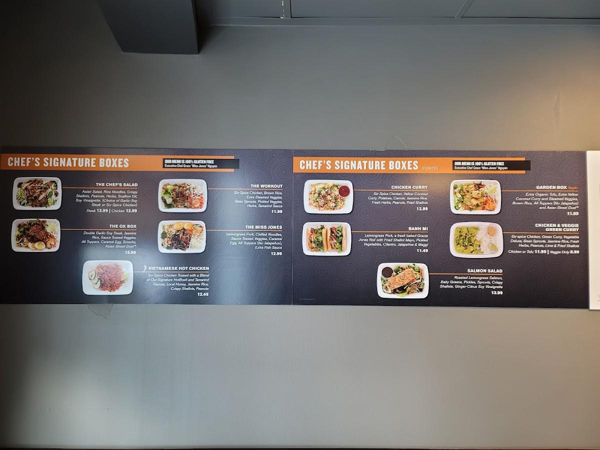 Menu at Asian Box restaurant, Los Angeles, 445 S Figueroa St