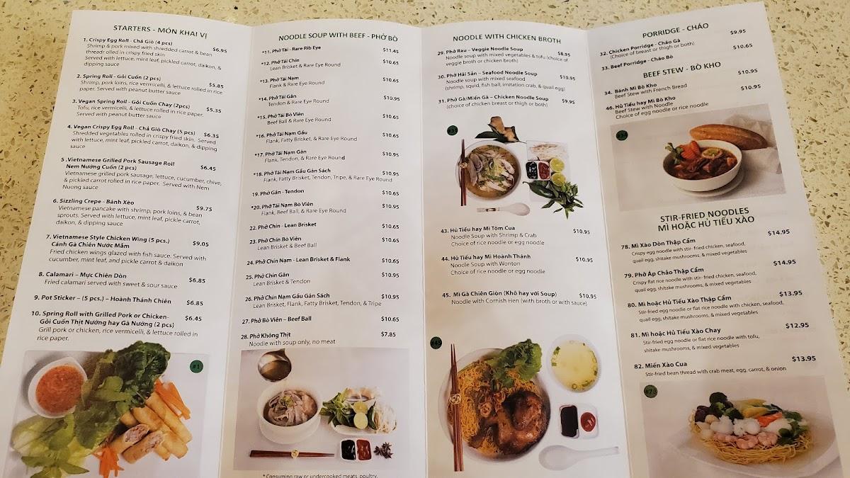 Menu at Pho Saigon 8 restaurant, Las Vegas, N Hualapai Way # 125