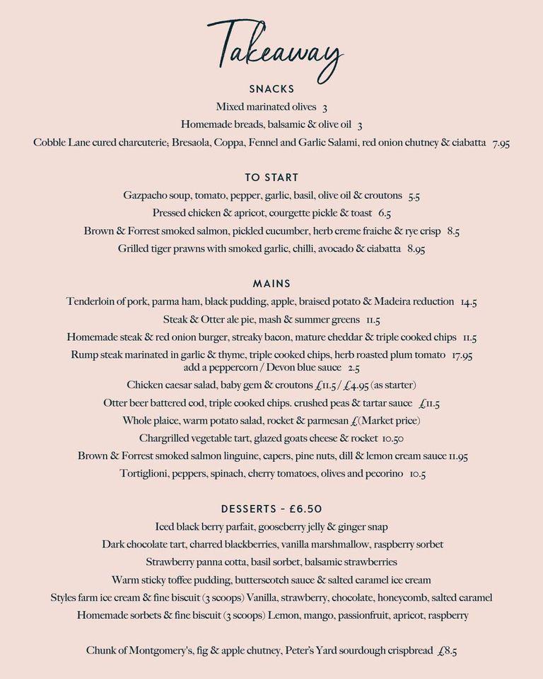 Menu at The Five Dials Inn pub & bar, Ilminster