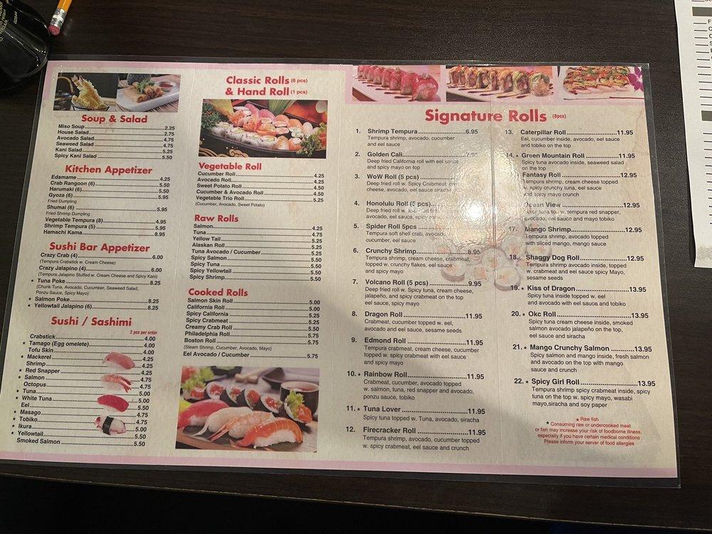 Menu at Wow Sushi (All You Can Eat) restaurant, Edmond
