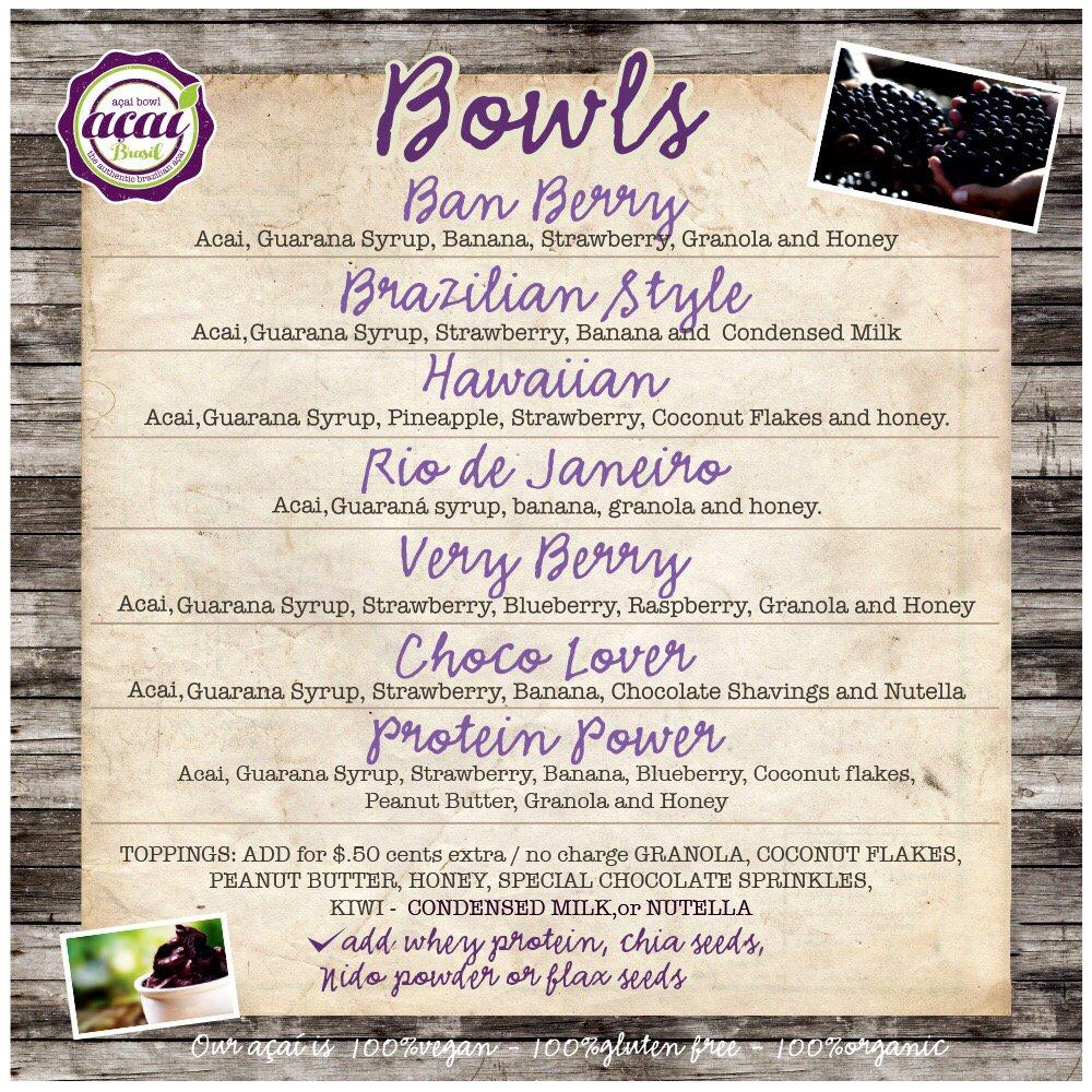Carta del pub y bar Acai Brasil USA, Houston, W Lake Houston Pkwy #150