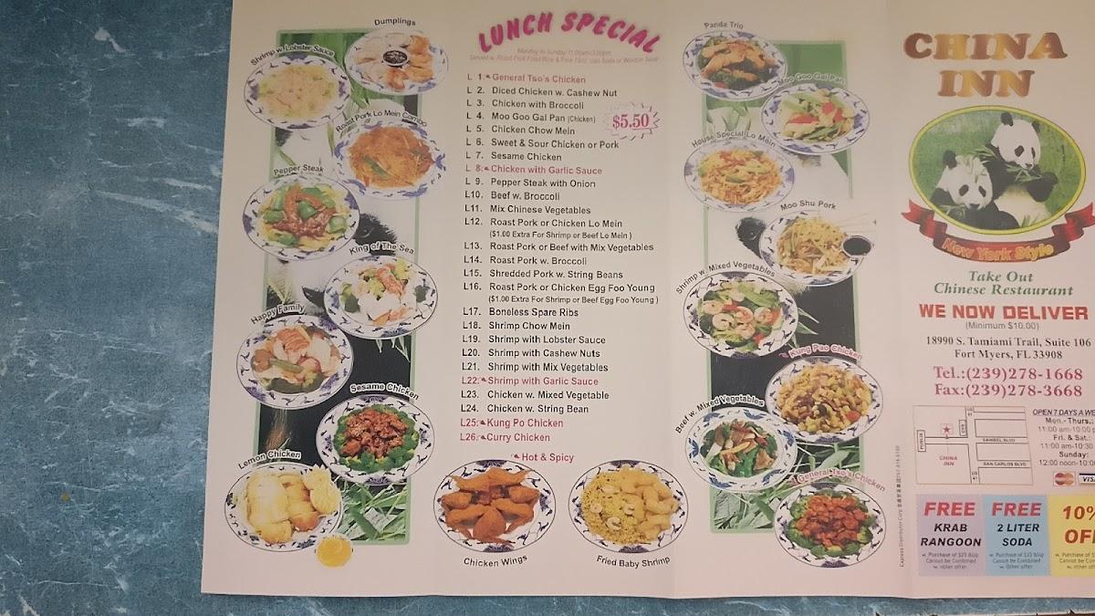 Menu at China Inn restaurant, Estero, S Tamiami Trail #106