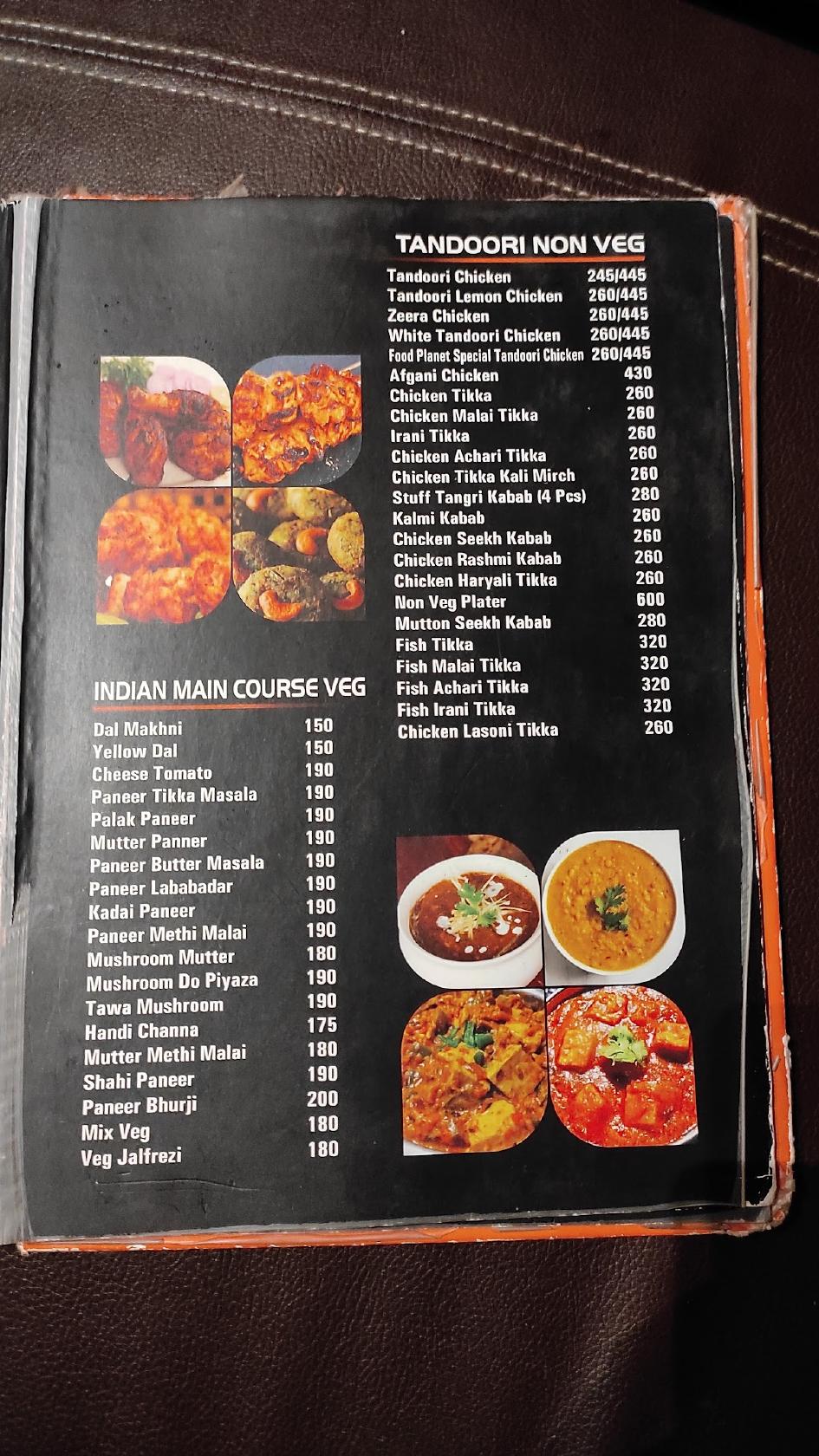 Menu at Food planet, Gurdaspur