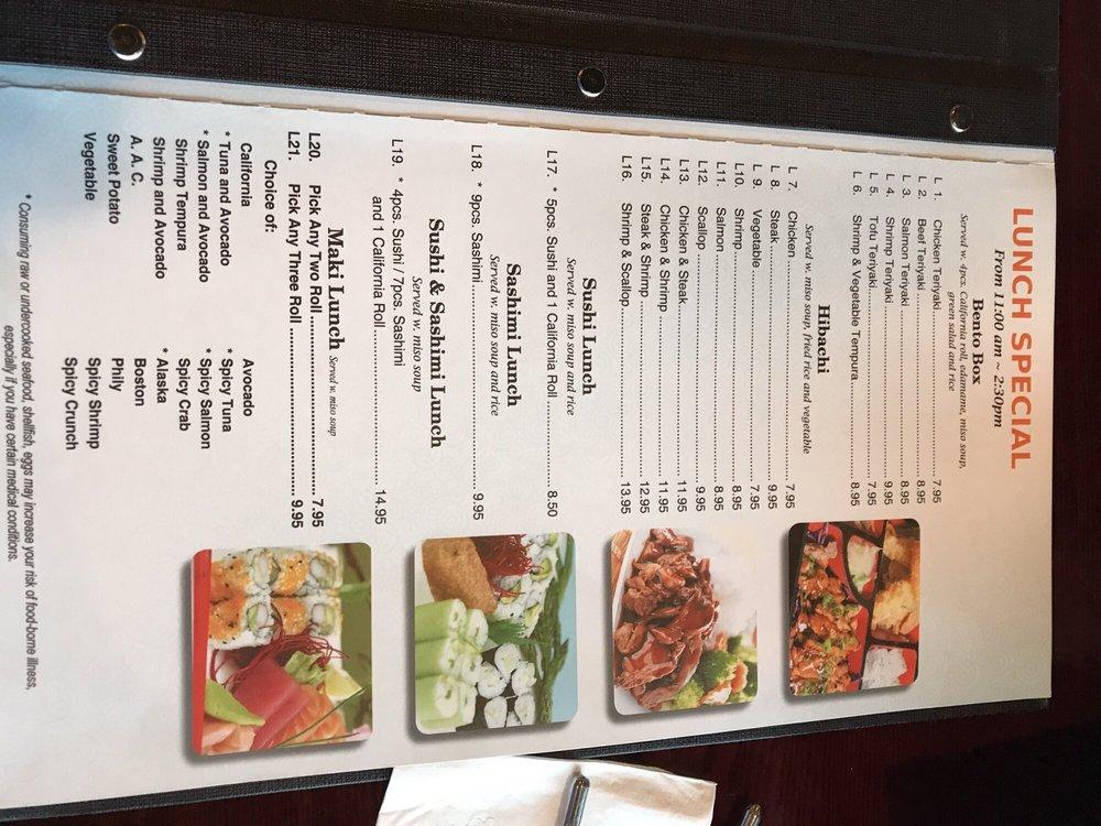 Menu at Mizuki Fusion restaurant, Faribault, 609 4th St NW