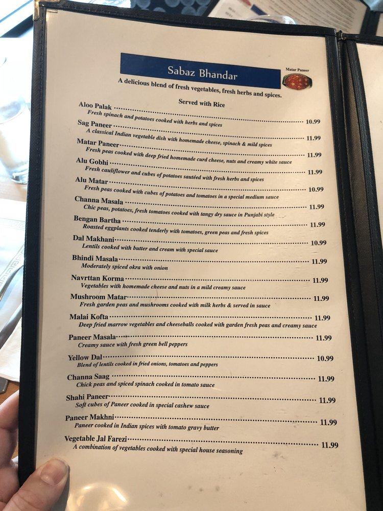Menu at India Palace restaurant, Ames