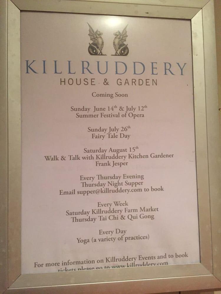 Menu at Killruddery House & Gardens cafe, Bray