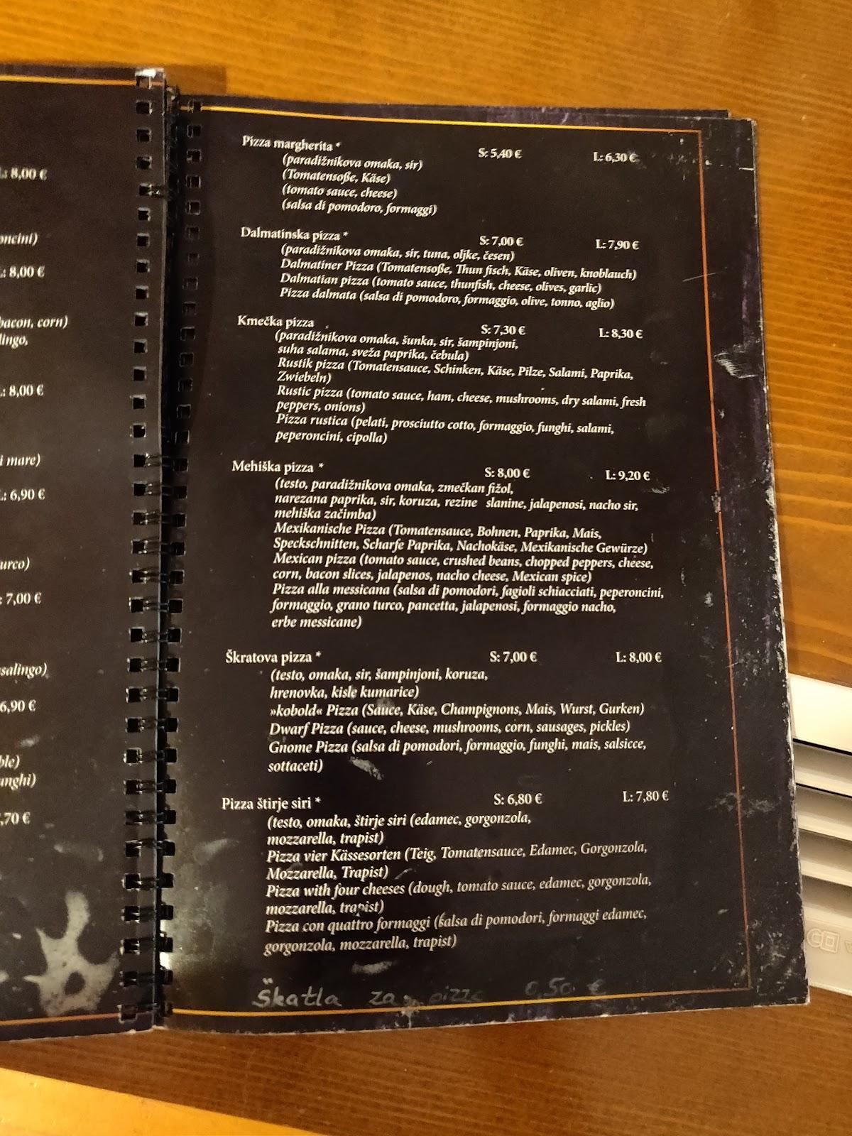Menu da Restavracija Happy Goat ristorante, Brežice