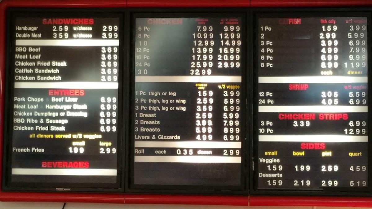 Menu at Pop's Honey Fried Chicken restaurant, Lindale