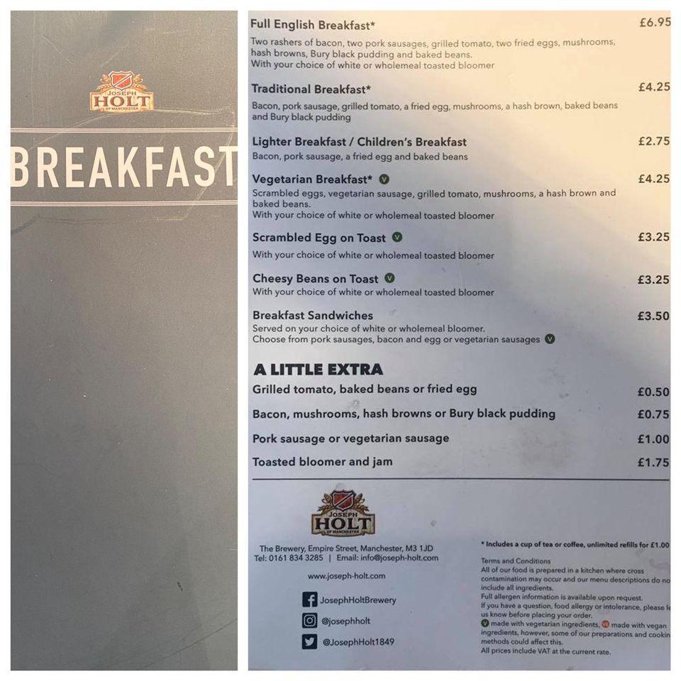 Menu at The Roebuck pub & bar, Eccles