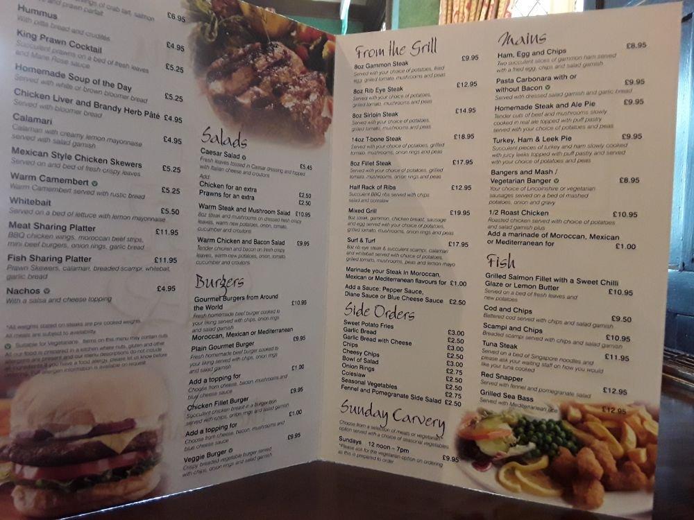 Carta del pub y bar The White Hart, Eltham, Londres, 2 Eltham High St