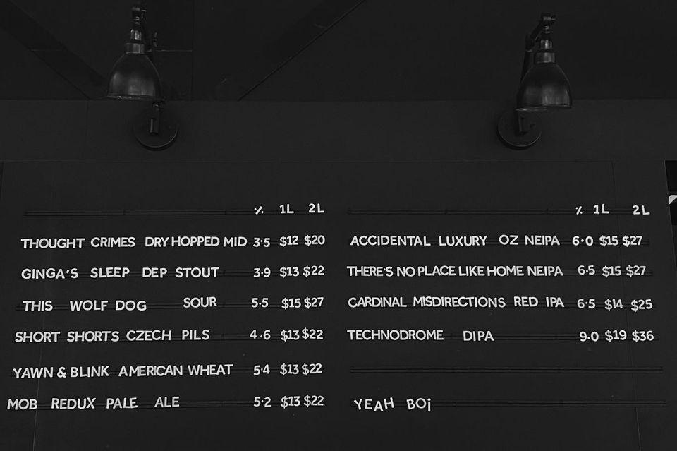Menu at Wild Hop Brewing Company pub & bar, Yallingup