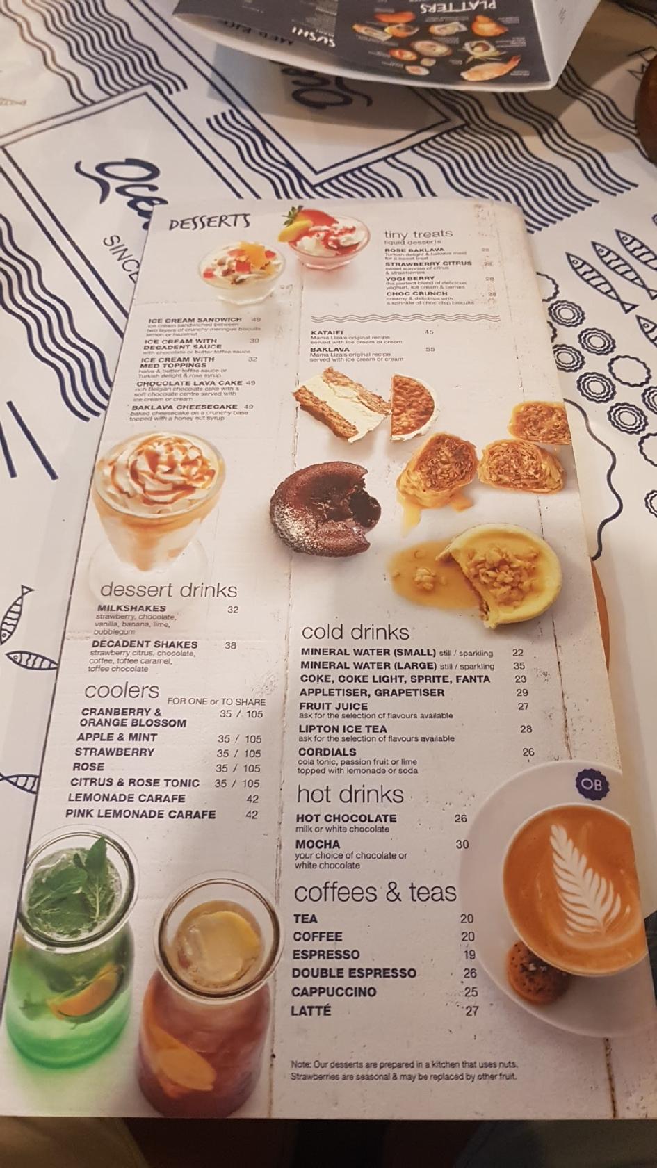 Menu at Ocean Basket Jeffreys Bay restaurant, Jeffreys Bay