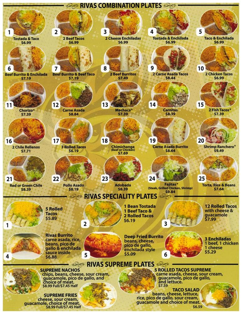 Menu at Rivas Mexican Food restaurant, Surprise, W Greenway Rd