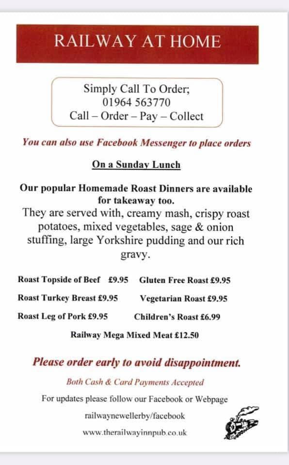 Menu at The Railway Inn restaurant, Hull, Lambwath Ln