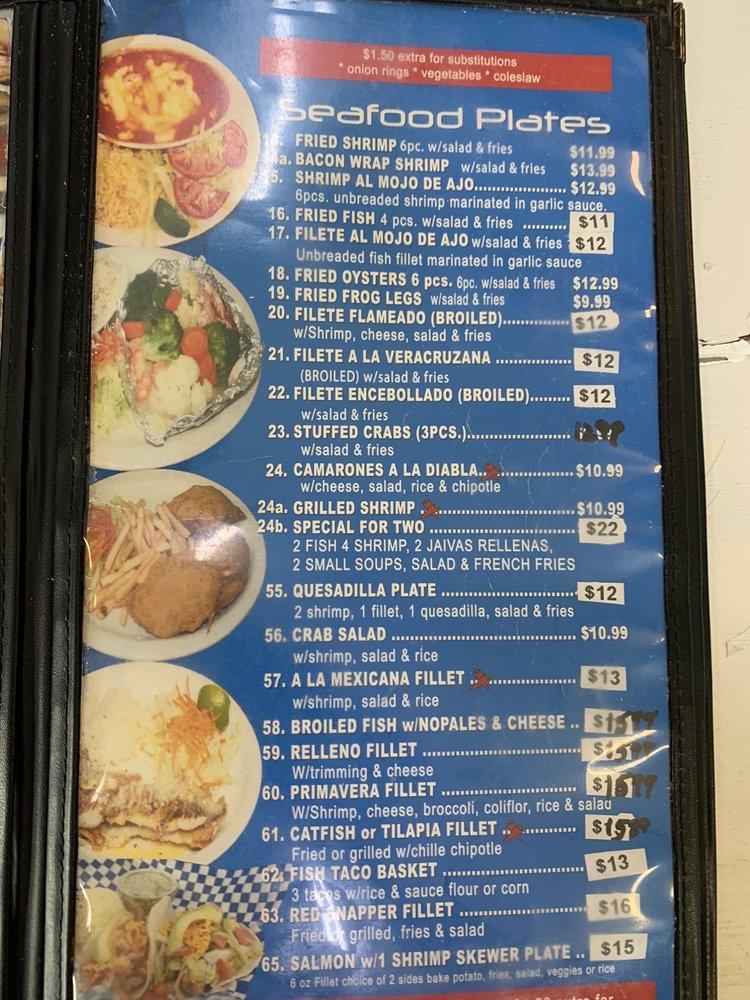 Menu at La Playa Restaurant, San Antonio, W Poplar St