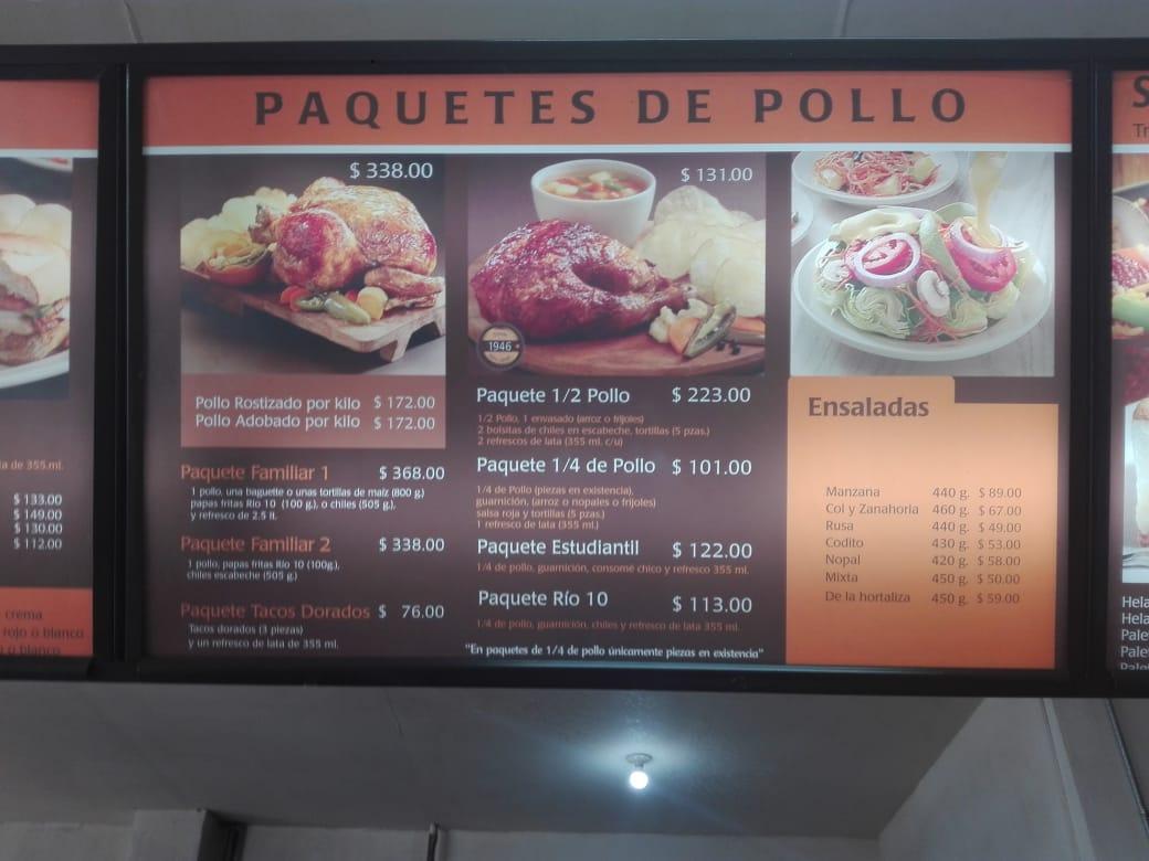 Menu at Pollos Río 10 La Florida fast food, Naucalpan, Perif. Blvd ...