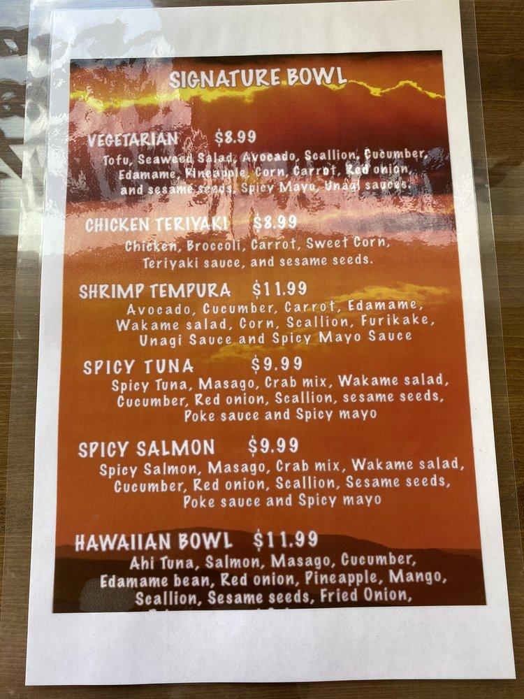 Menu at Shiro Ninja Boba - Poke - Ramen Bar, Angels Camp